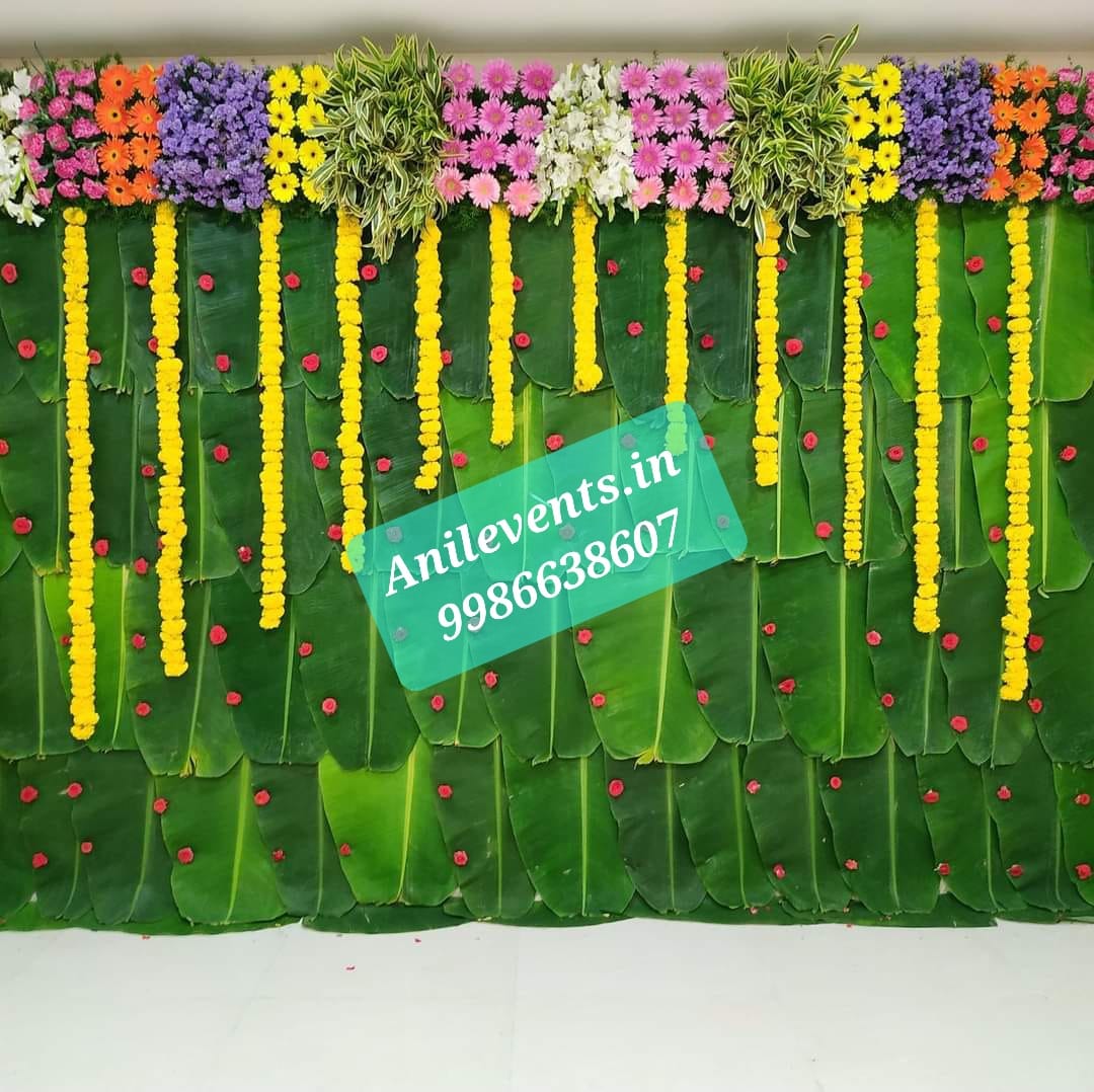Banana Leaf Decoration For Pooja Anil Events Bangalore Banana Leaf Decoration For Pooja Anil Events Bangalore