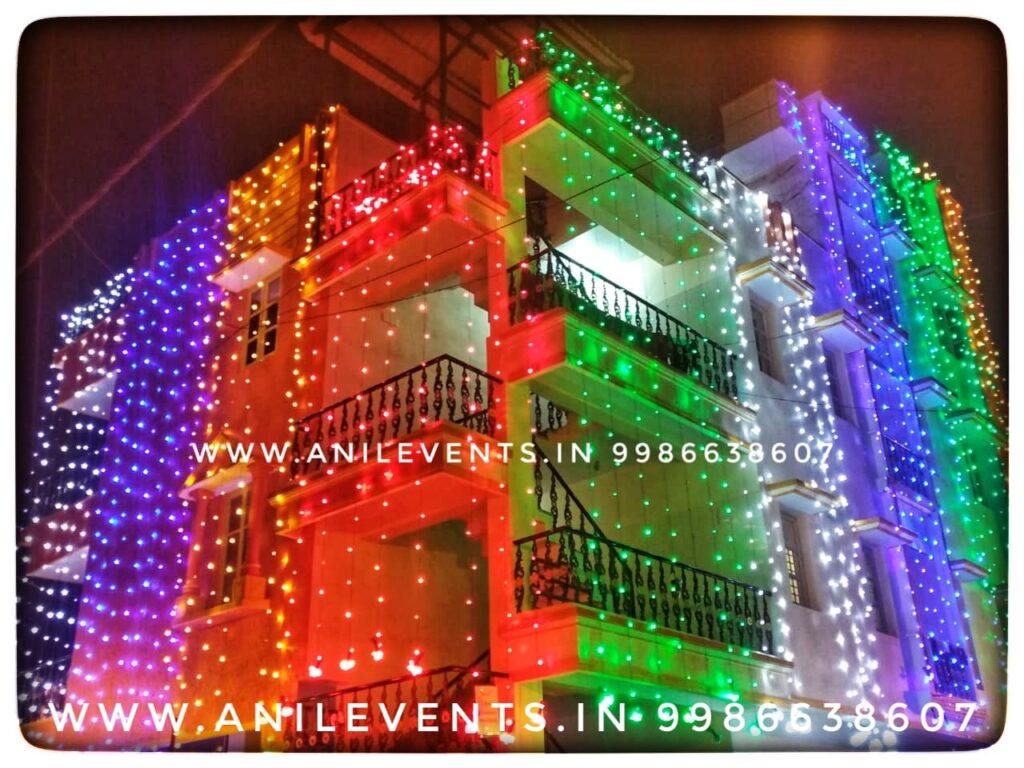 Building lights decoration house warming ceremony – Anil Events Bangalore